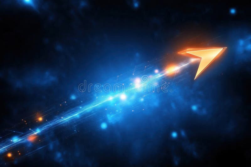 Dynamic Arrow Symbolizing Speed and Direction in Cosmic Background ...
