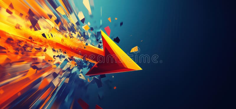 Dynamic Arrow Symbolizing Speed and Direction with Explosive Colorful ...