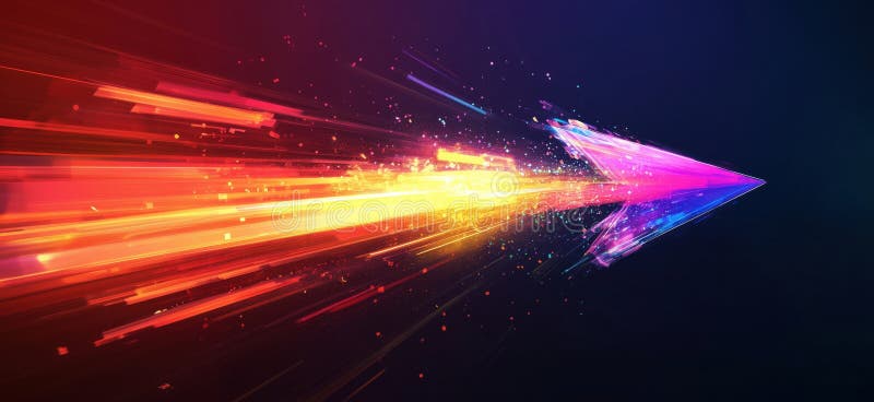Dynamic Arrow Symbolizing Speed and Direction with Vibrant Colors and ...