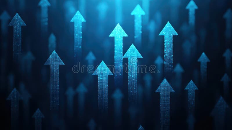Dynamic Arrows Converging Towards a Central Point on Deep Blue ...