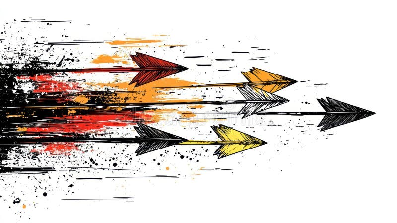 Dynamic Arrows in Motion, Symbolizing Speed and Direction with Vibrant ...