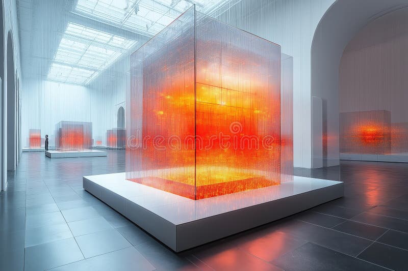 Dynamic Art Installation with Vibrant Light Display in Contemporary ...