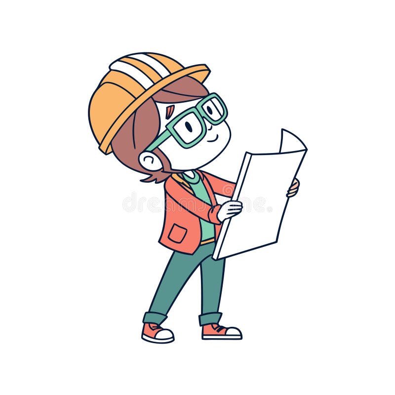 Dynamic Cartoon Architect Character Artwork Stock Vector - Illustration ...