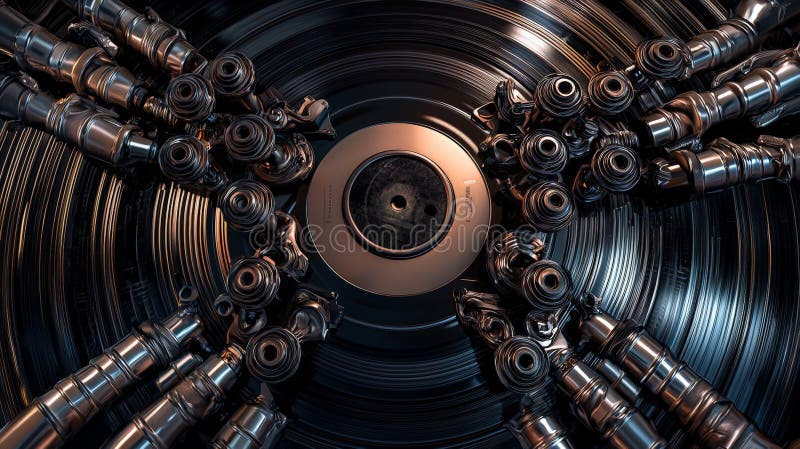 Mechanical Symphony: Vinyl in Motion. Generative AI Stock Image - Image ...