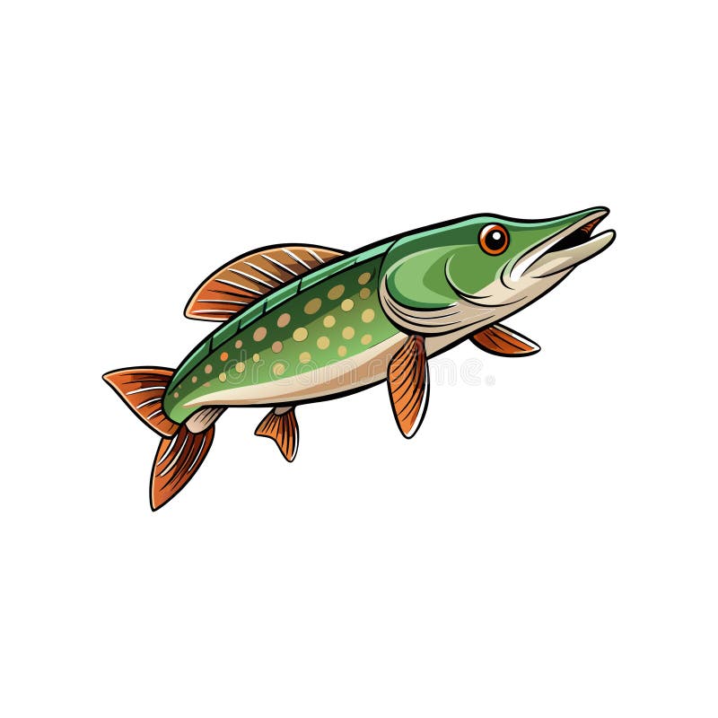 Dynamic Woodstream Pike Realistic Artwork Stock Image - Illustration of ...