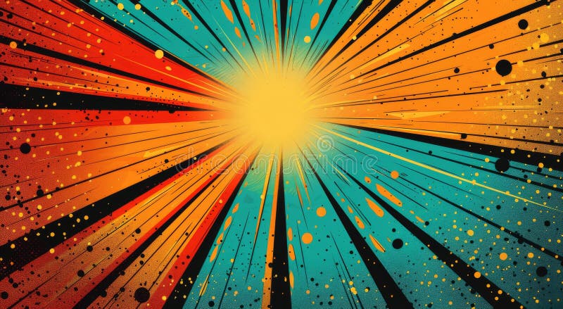 Vibrant Explosion of Colors with Rays Extending from the Center on a ...