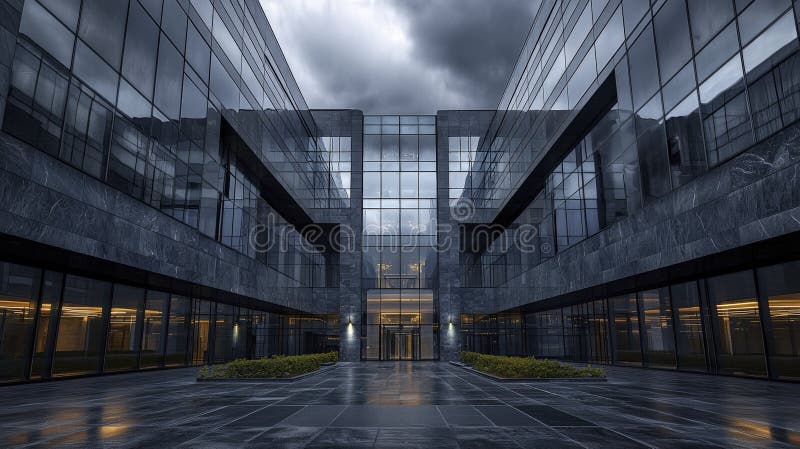 Dynamic Asymmetrical Architecture Design Urban Setting Modern Structure ...