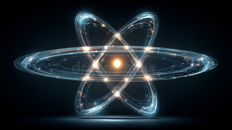 Dynamic Atomic Energy Model Stock Photo - Image of particle, atomic ...