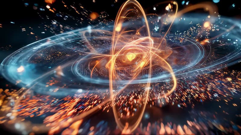 Dynamic Atomic Energy and Particle Motion Stock Video - Video of fusion ...