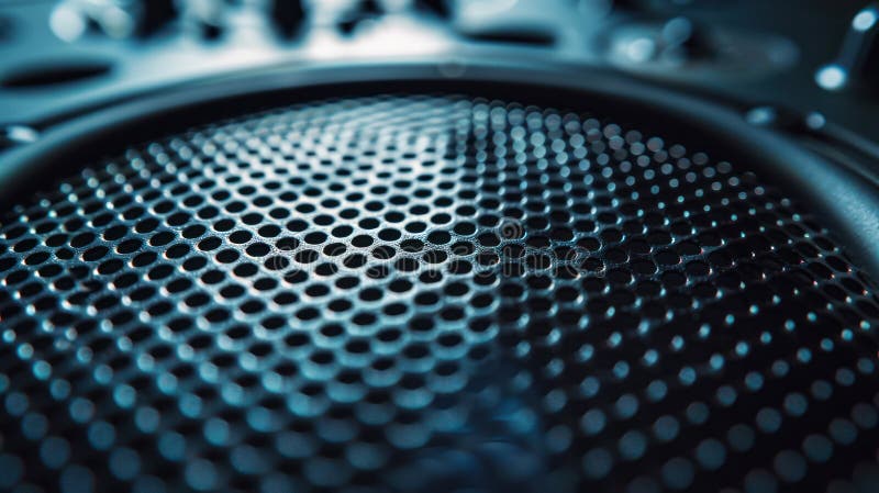 Dynamic Audio: Close-up of Powerful Speaker on Dark Background Stock ...