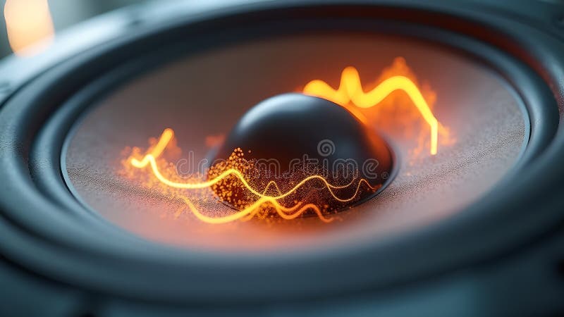 Dynamic Audio Experience a Vibrant Loudspeaker Showcasing Sound Waves ...