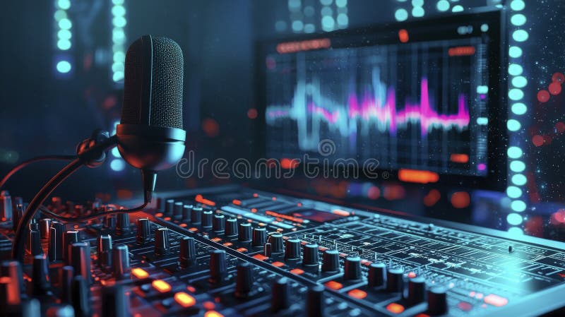 Dynamic Audio Recording Setup with Microphone Modern Studio Visual ...