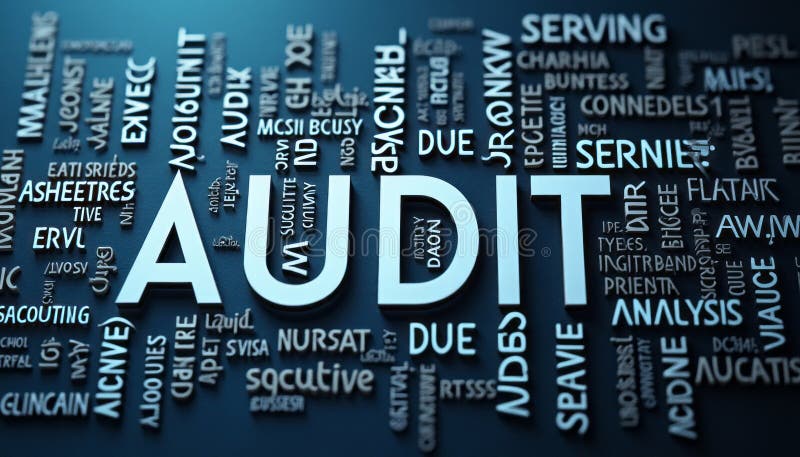 Dynamic Audit Concept with Bold Typography Stock Photo - Image of risk ...