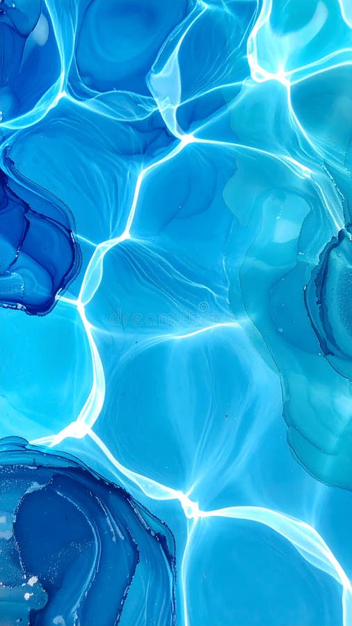 Dynamic Azure and Deep Blue Hues Blend in an Abstract, Liquid Design ...