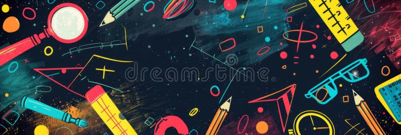 Dynamic Back To School Background with a Burst of Colorful Educational ...