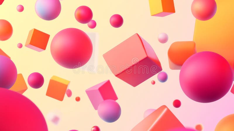 Vibrant Abstract Geometric Background with Floating 3D Cubes and ...