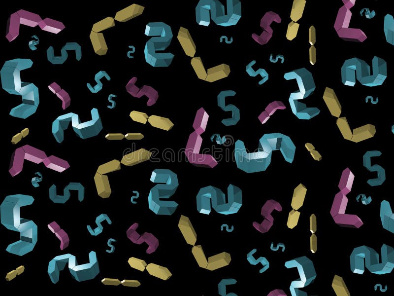 Dynamic Background with 3d Digital Numbers. Stock Illustration ...