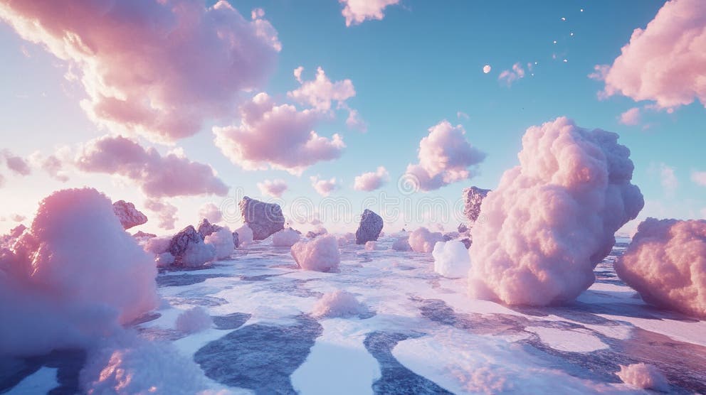 Dynamic Background Featuring Cloud Formations and Climate Elements Stock Illustration ...