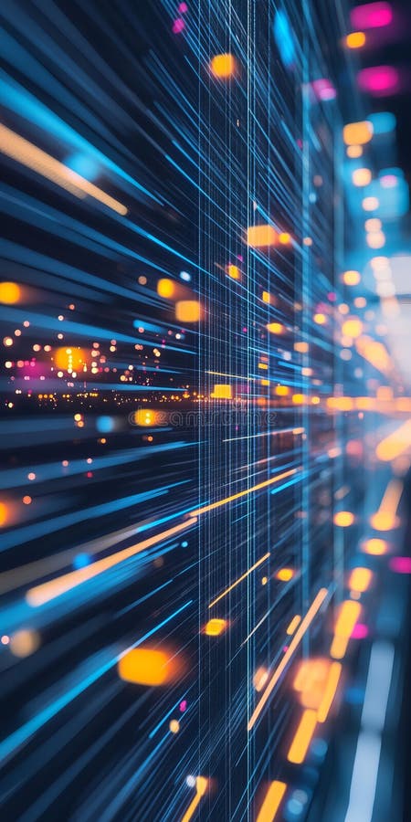 Dynamic Background of Flowing Data Streams in Vibrant Colors Stock ...