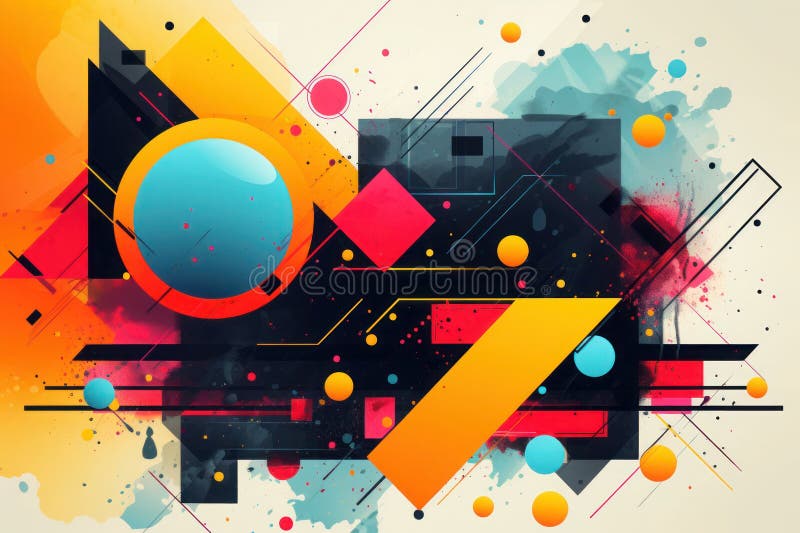Dynamic Background Geometry - Contrasting Play of Colors. Stock ...