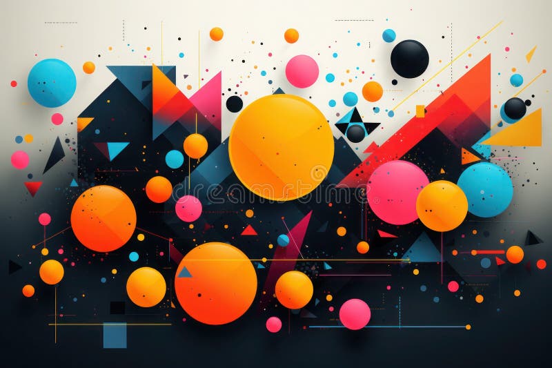 Dynamic Background Geometry - Contrasting Play of Colors. Stock ...