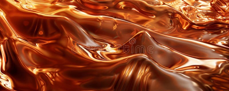 A Dynamic Background Showcasing Liquid Metal in Shades of Copper ...