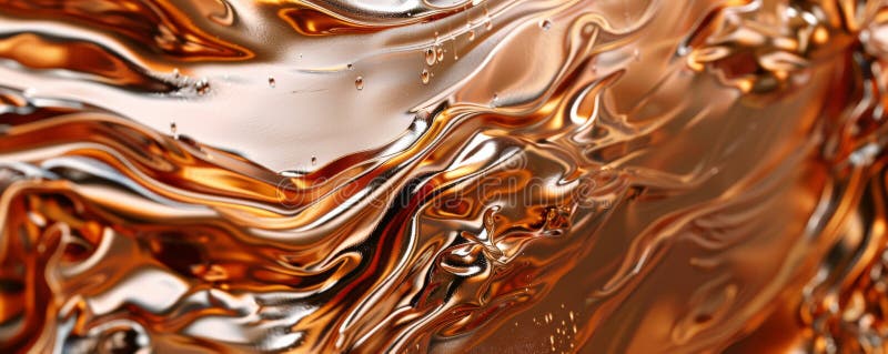 A Dynamic Background Showcasing Liquid Metal in Shades of Copper ...