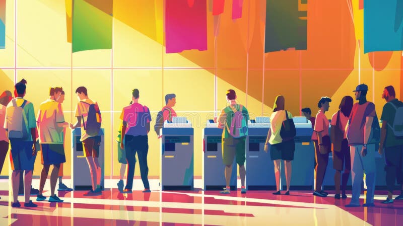 Dynamic Bank Queue: a Vibrant Display of Everyday Life Stock ...