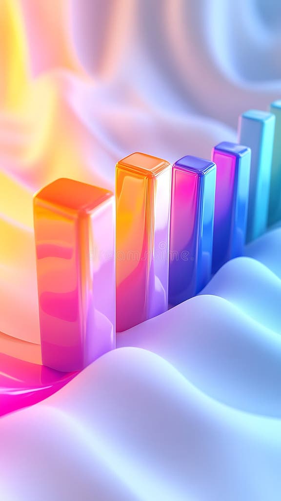 Dynamic Bar Chart with Gradient Accents on White Canvas Stock ...