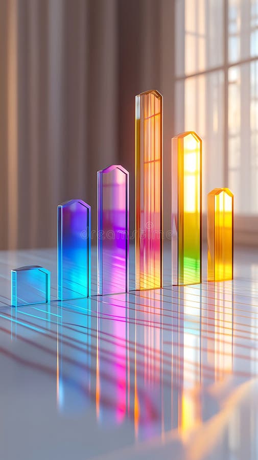 Dynamic Bar Chart with Gradient Accents on White Canvas Stock ...