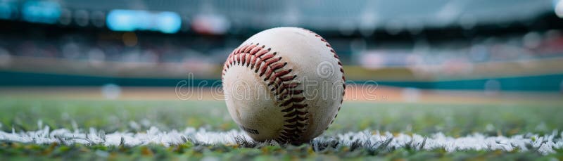 Dynamic Baseball on Empty Stadium Background. Stock Illustration ...