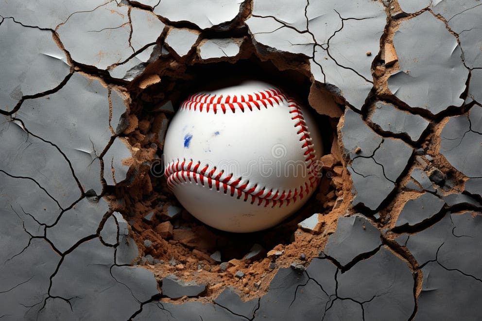 Dynamic Baseball Imagery Ball Piercing through Wall with Dramatic ...