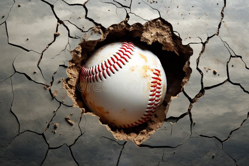 Dynamic Baseball Imagery Ball Piercing through Wall with Dramatic ...