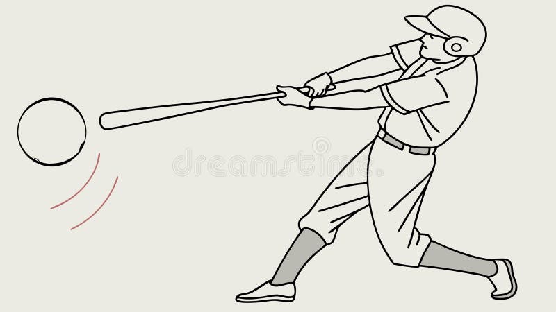 Dynamic Baseball Player Hitting Ball. Action Sport Vector Art, Vector ...