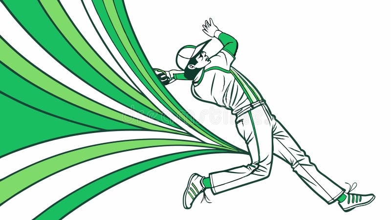 Dynamic Baseball Player Hitting Ball with Energetic Motion Lines Vector ...