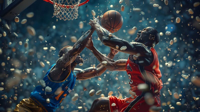 Dynamic Basketball Game Illustration Stock Illustration - Illustration ...