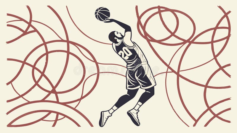Dynamic Basketball Player Action Geometric Background, Vector Design ...