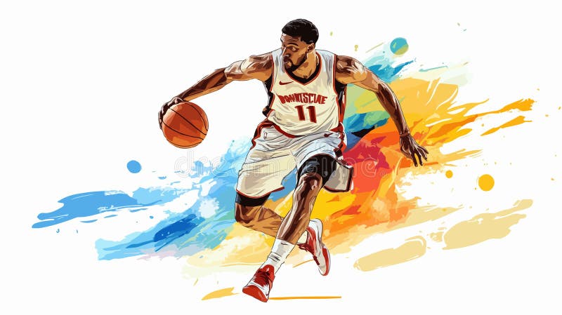 Dynamic Basketball Player in Action Illustration Stock Vector ...
