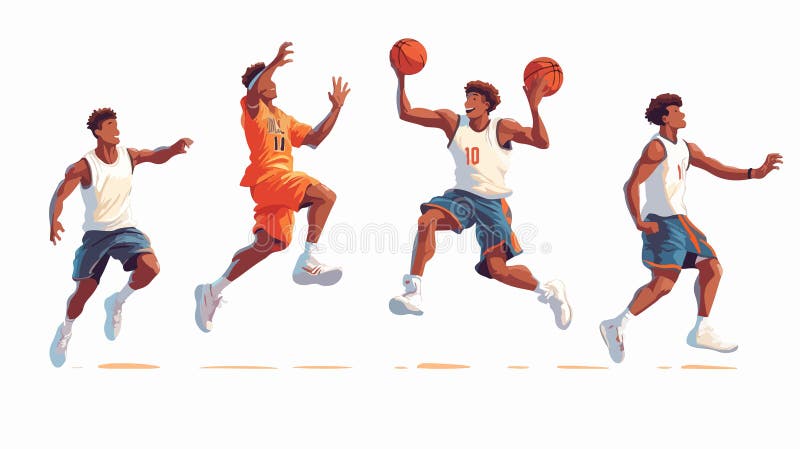 Dynamic Basketball Player in Action - Running and Jumping High Image ...