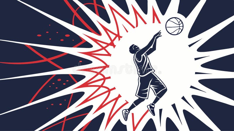 Dynamic Basketball Player Mid-Jump Action, Vector Design Generative AI ...