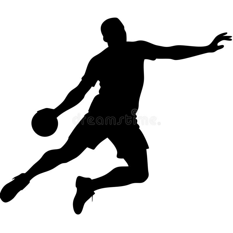 Dynamic Basketball Player Silhouette Jump Shot Vector Illustration ...
