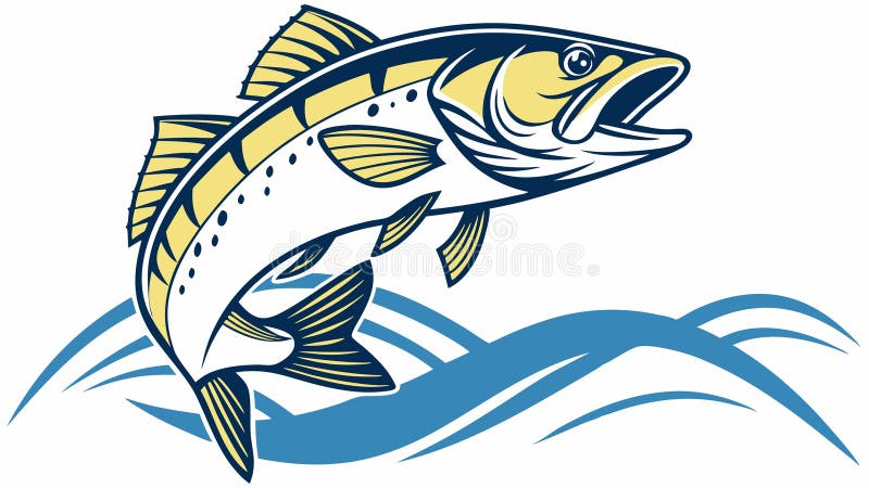 Dynamic Bass Fish Jumping: Freshwater Angling, Vector Design Generative ...