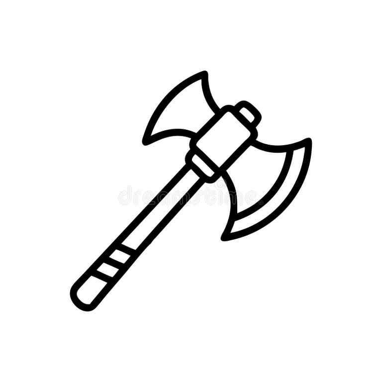 Dynamic Battle Axe Icon for Warriors Stock Vector - Illustration of ...