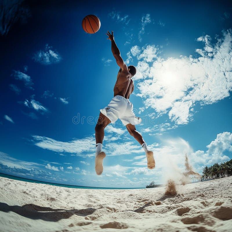 Dynamic Beach Basketball stock illustration. Illustration of ...
