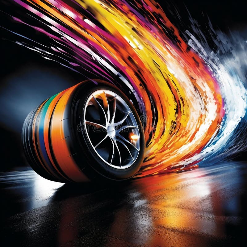Dynamic Beauty of Tire Marks in Motion Stock Image - Image of colors ...