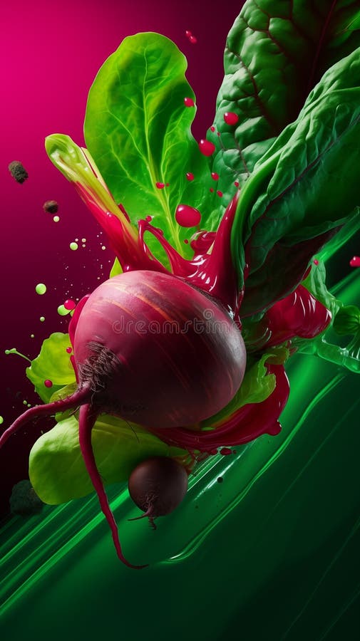 Dynamic Beetroot Splash, Vibrant Fresh Produce Concept, Vertical ...