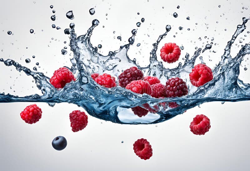 Dynamic Berry Splash with Realistic Fruit Stock Illustration ...
