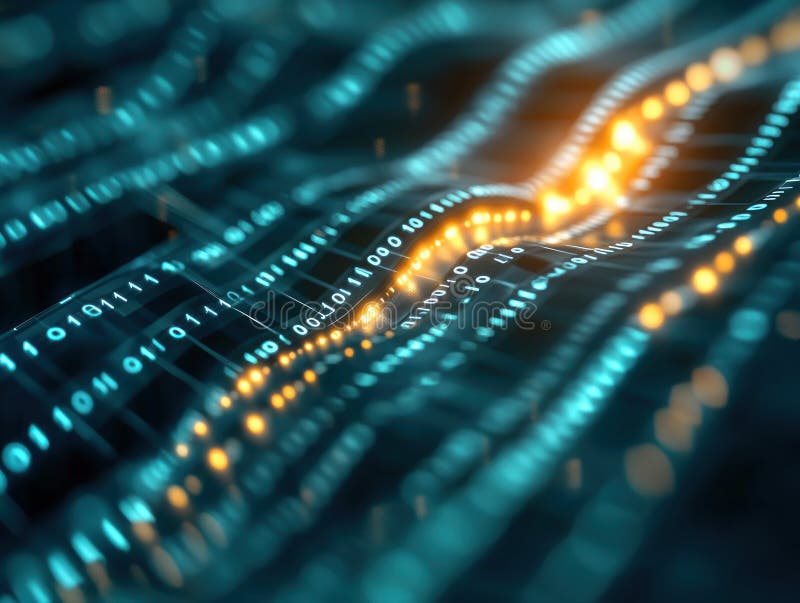 Dynamic Binary Code Network Futuristic Data Flow Visualization ... Dynamic Binary Code Network Futuristic Data Flow Visualization ...