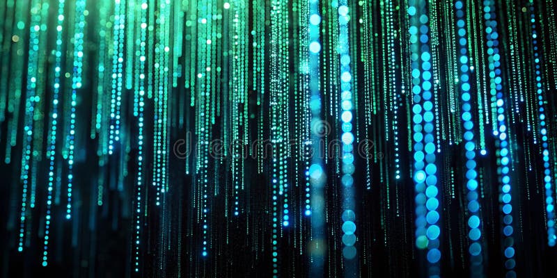 Dynamic Binary Code Stream Abstract Visual Representation of Data Flow Across a Digital Matrix ...
