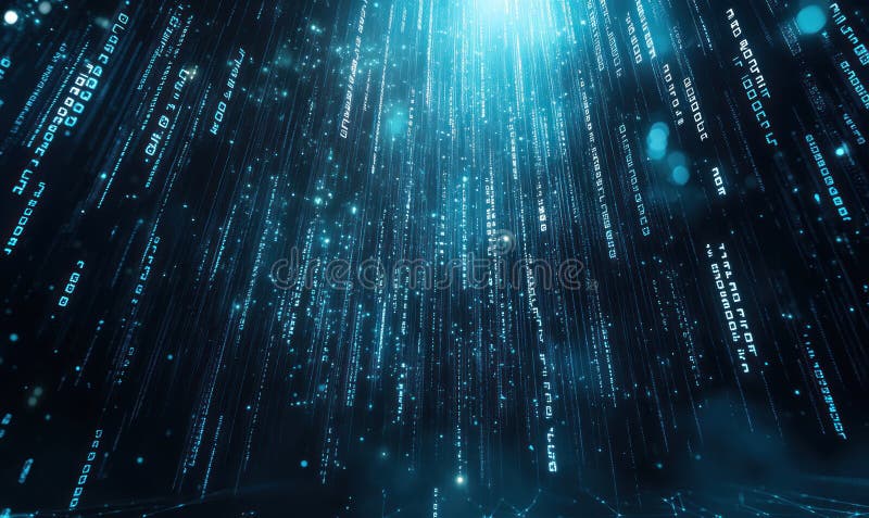 Binary Code Streams Digital Data Flow Background Representing Programming Technology Stock ...